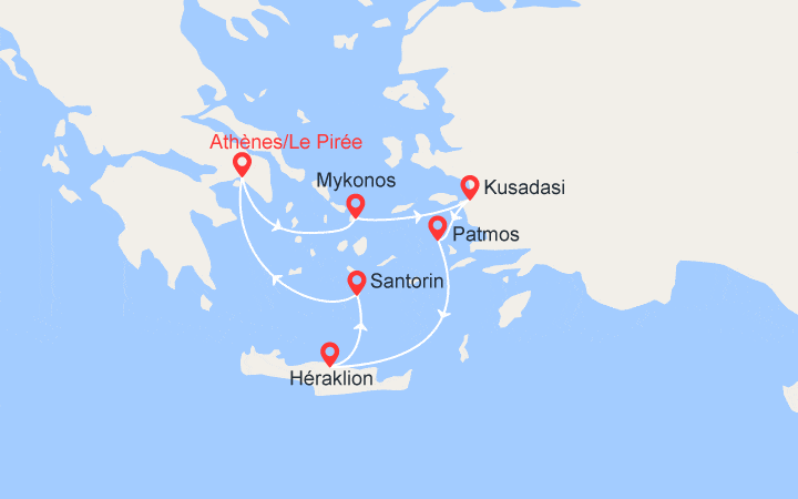Croisière Emblématique Mer Egée - 5 destinations - Le Pirée - 4 jours ...