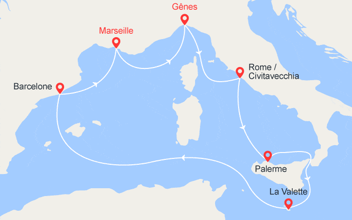 Croisière Perles de la Méditerranée : Italie, Malte, Espagne - 8 jours ...