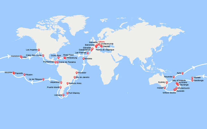 Croisière Tour du Monde 2027 au départ de Gênes avec MSC Croisières ...